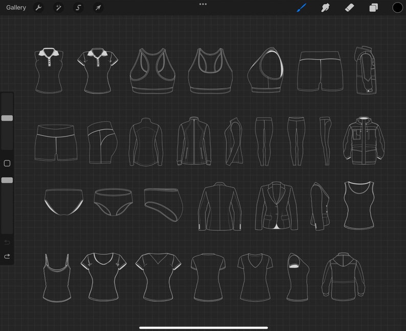 Clothing Models Template Stamp for Procreate, Photoshop and Clip Studio ...