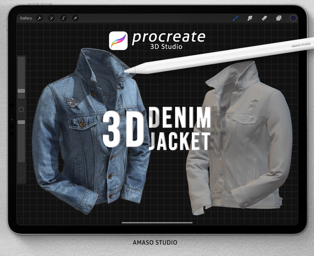 3D Denim Jacket for Procreate, 3D Model OBJ File for Procreate - Etsy