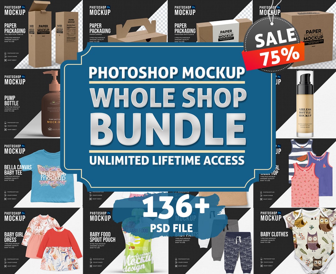Whole Shop Photoshop Mockup, Mega Bundle PSD Mockup Ultimate Lifetime ...
