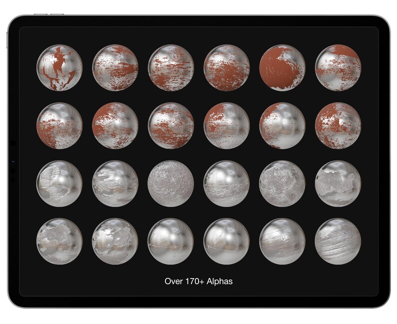 Rust Corroded Metal Alphas Texture Pack for Nomad Sculpt Blender Zbrush ...