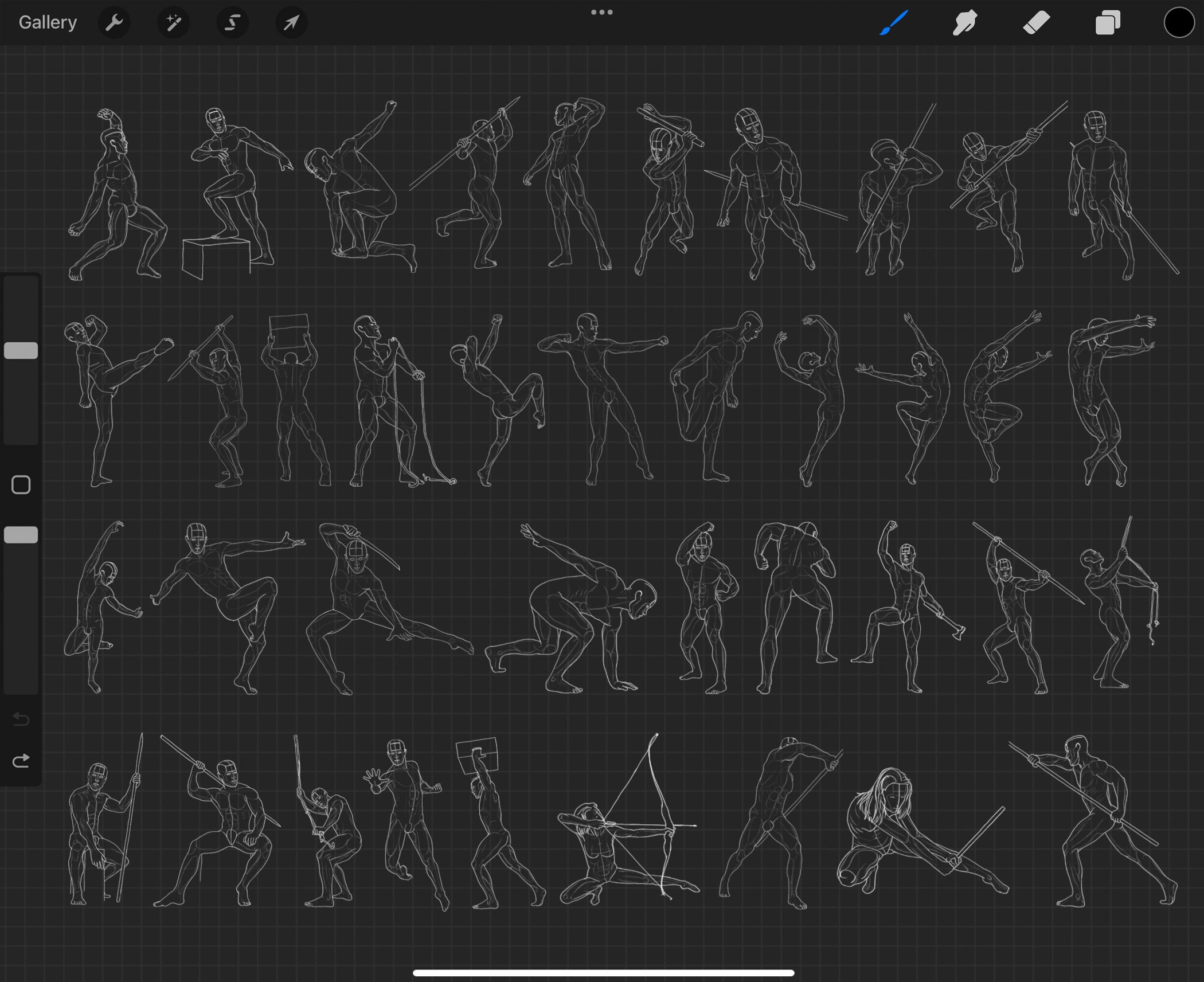 Body Poses Help Guide Bundle for Procreate, Photoshop Brush and Clip ...