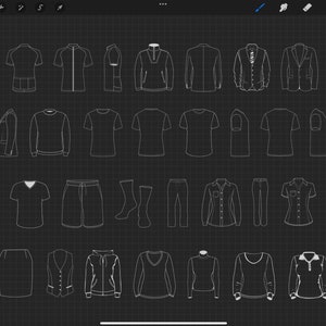 Clothing Models Template Stamp for Procreate, Photoshop and Clip Studio ...