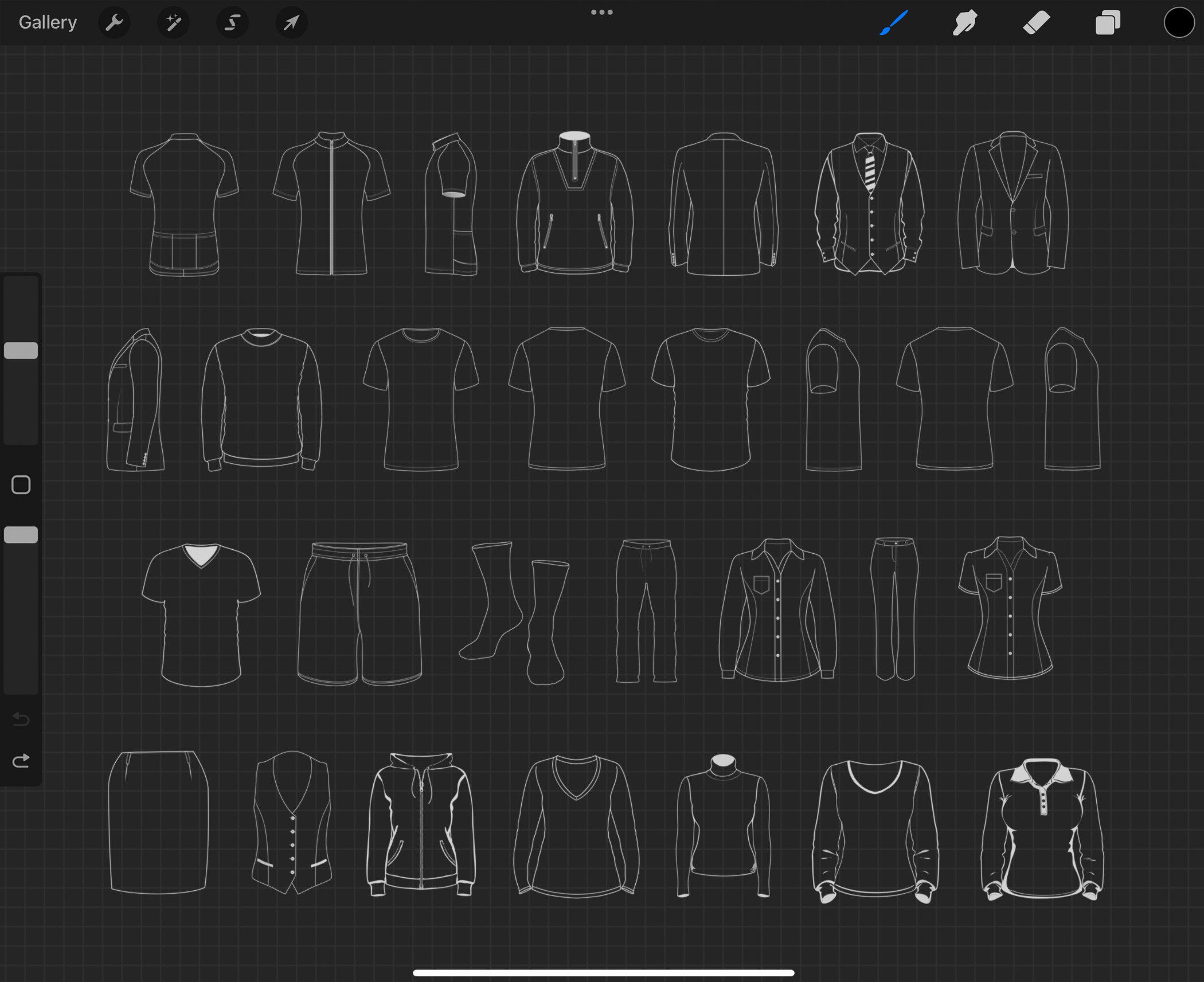 Clothing Models Template Stamp for Procreate, Photoshop and Clip Studio ...