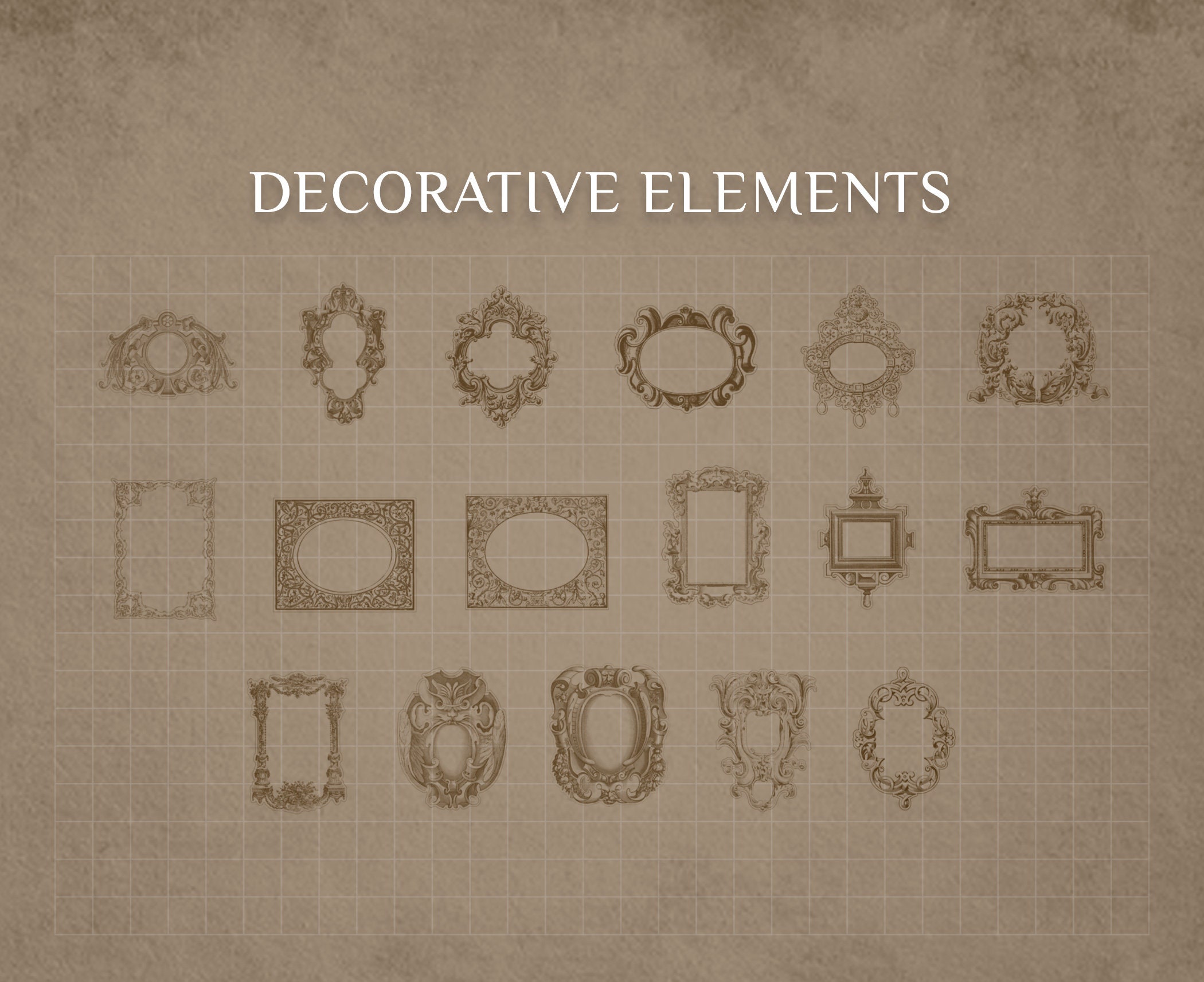 Decorative Elements Procreate Stamp Border Frame and Corner - Etsy