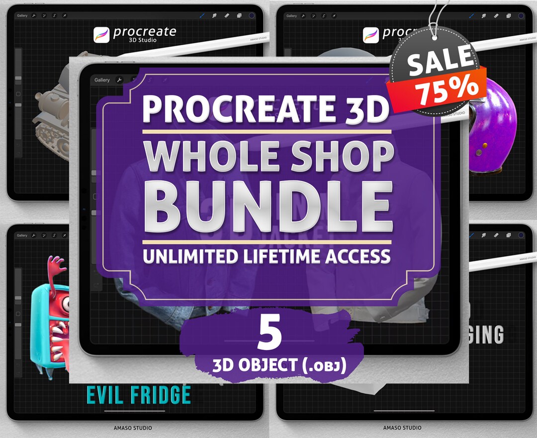 Whole Shop Bundle Procreate 3D, Lifetime Access Procreate 3D - Etsy