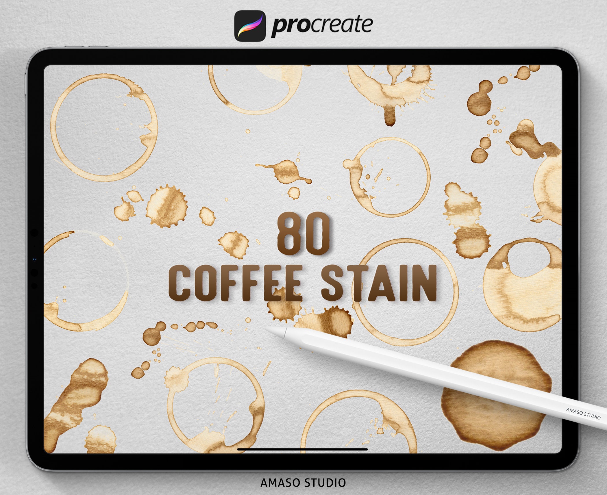 Coffee Stain Procreate Stamp, Coffee Illustration Brushes - Etsy