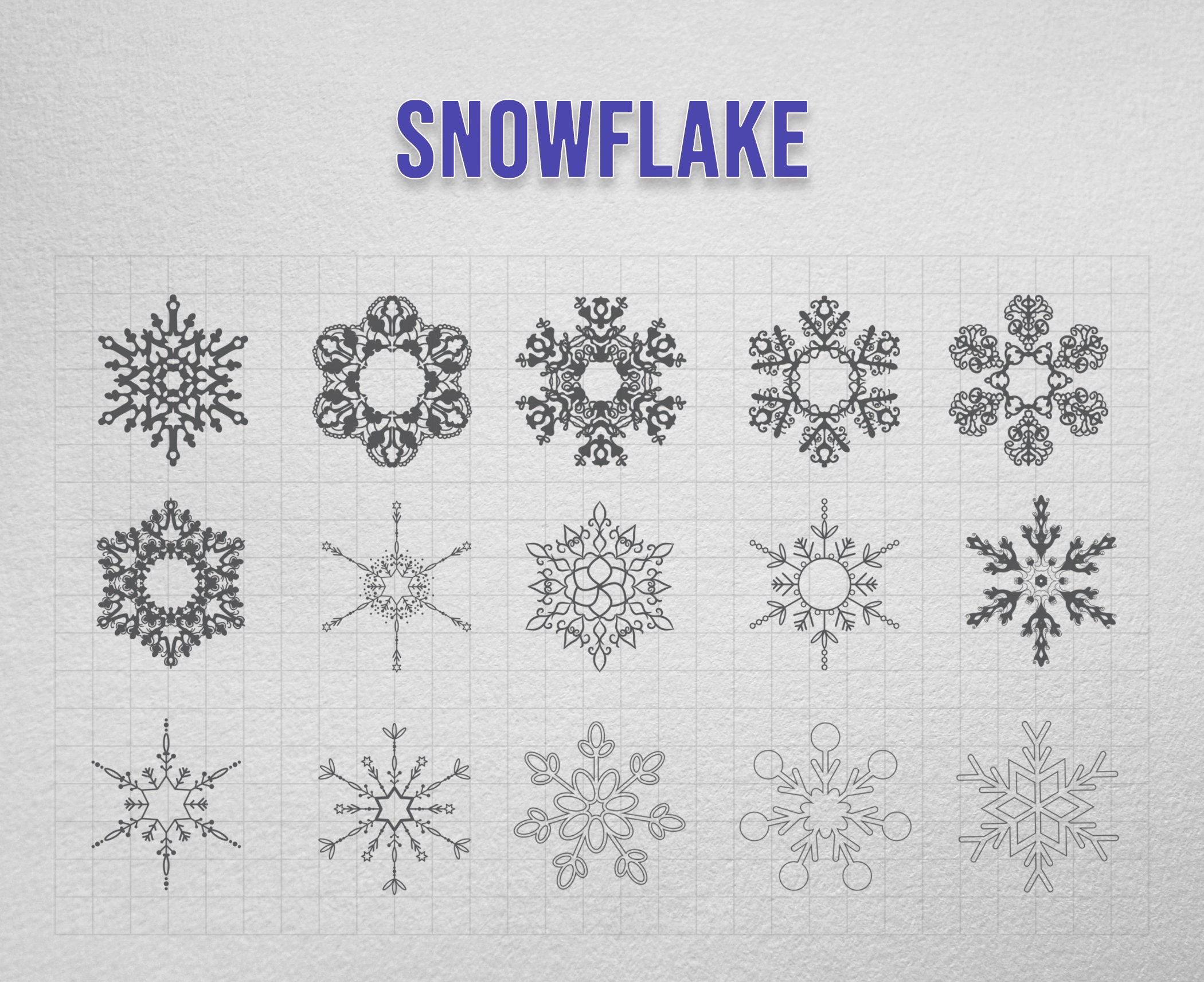 Snowflake Procreate Stamp, Snowflake Vector Illustration for Procreate ...