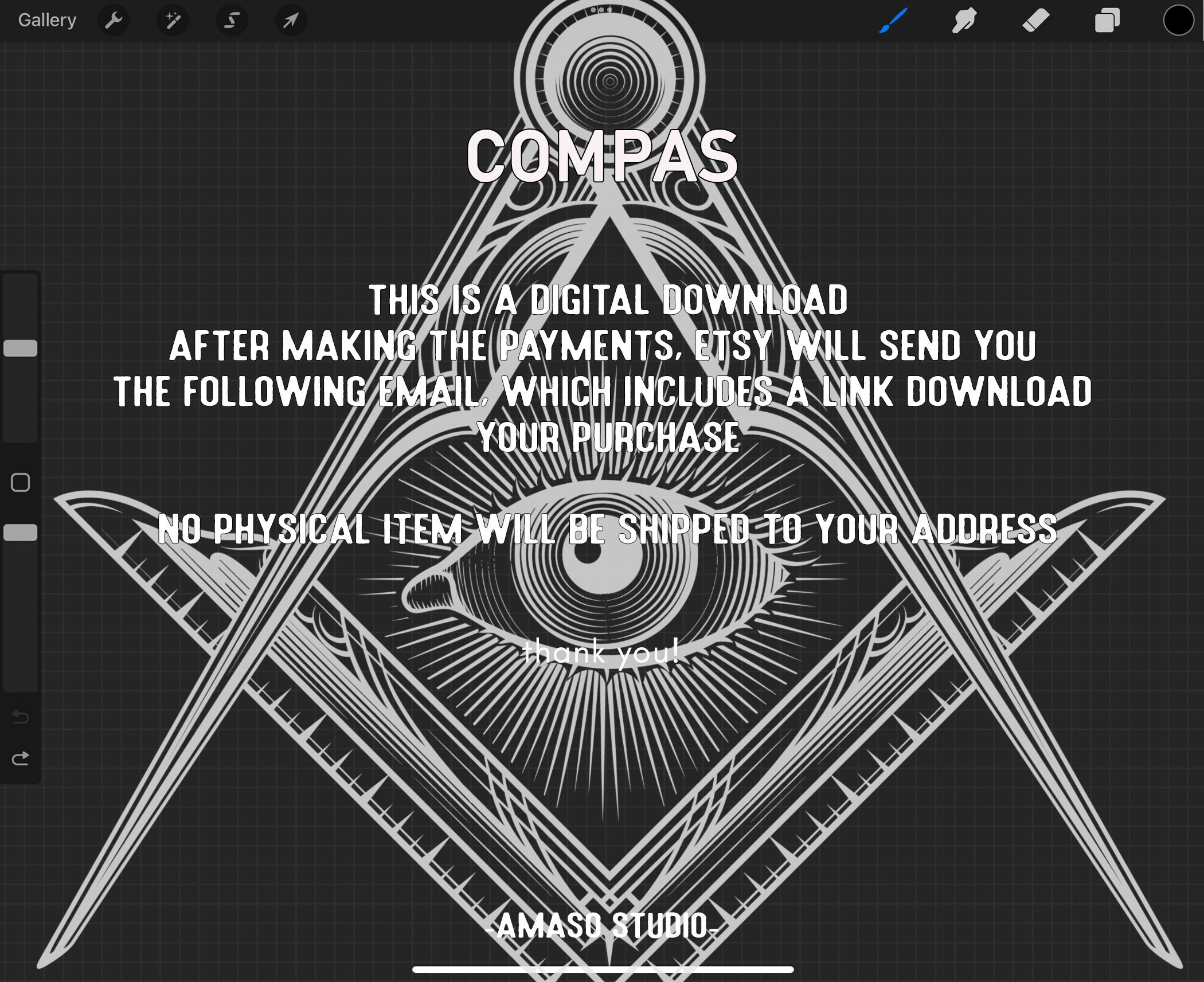 Compass for Procreate, Photoshop and Clip Studio Paint - Etsy