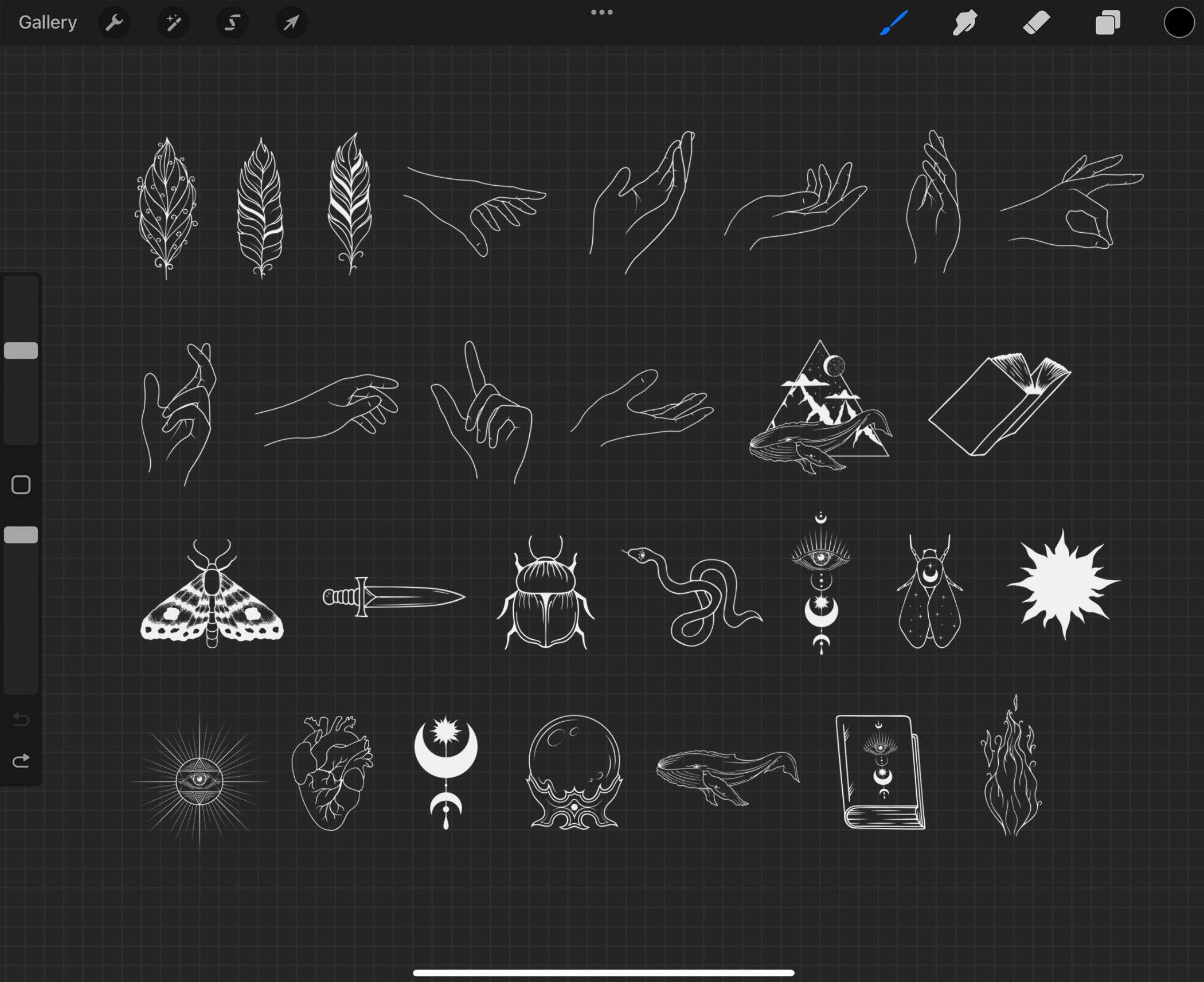 Celestial Hand Drawing for Procreate, Photoshop and Clip Studio Paint ...