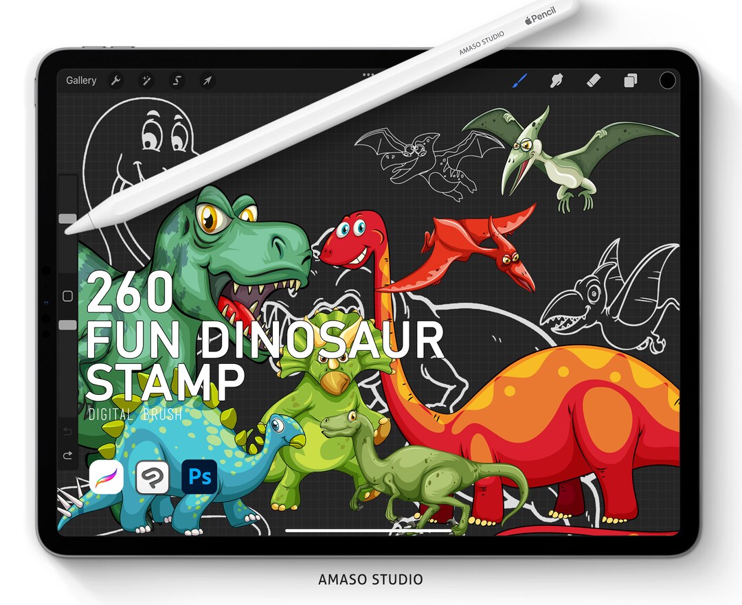 Dinosaur for Procreate, Photoshop Brush and Clip Studio Paint Brush - Etsy