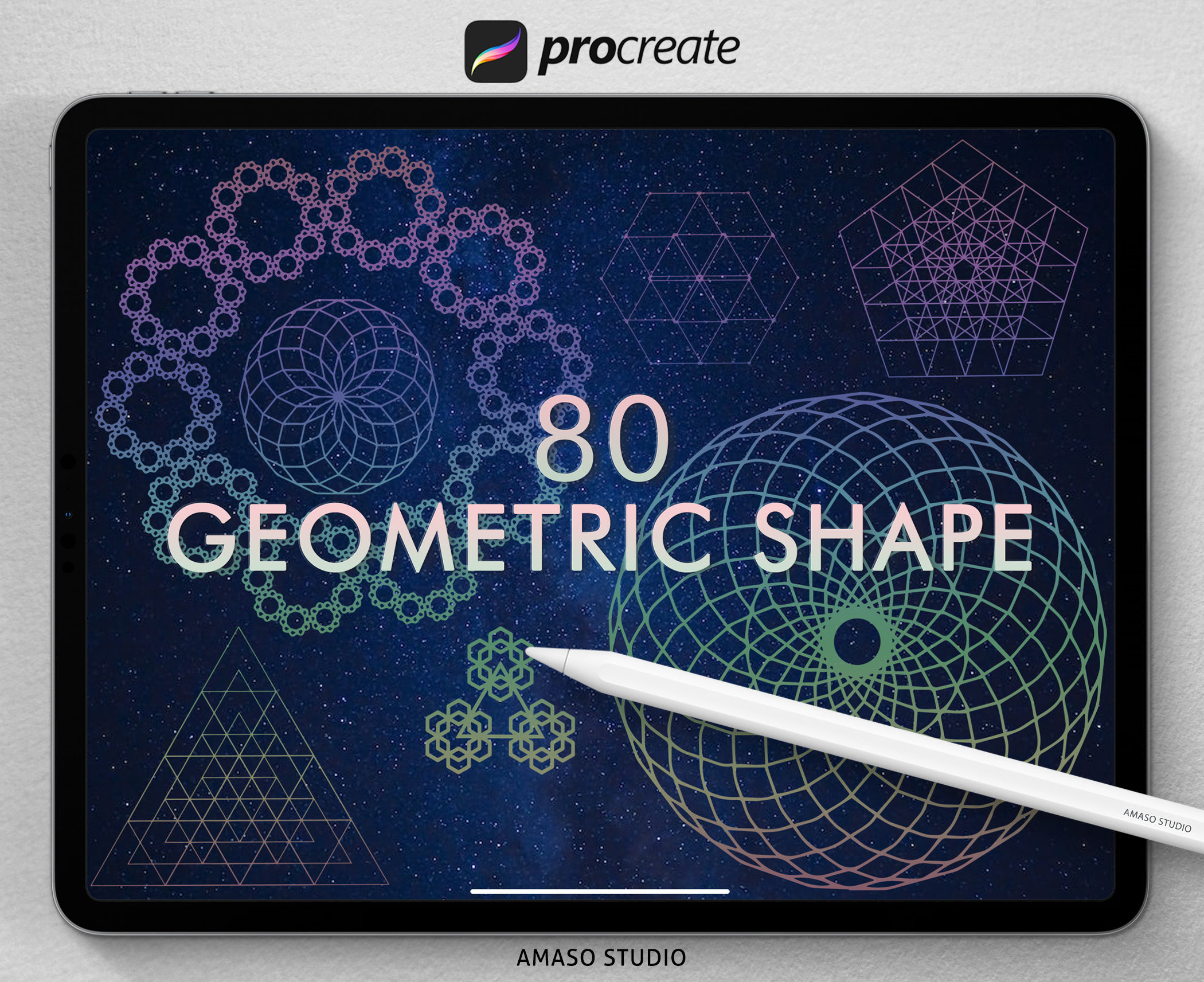 Geometric Shape Procreate Stamp, Sacred Geometry Illustration for Procreate - Etsy