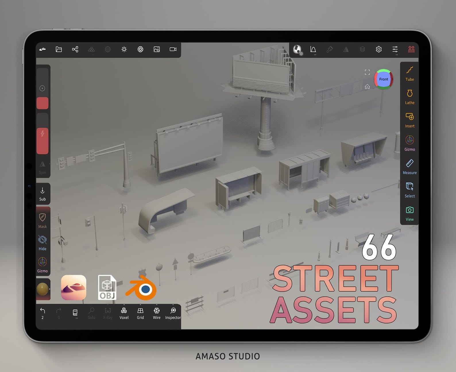 Street Assets Kitbash Pack – 66 OBJ Files | Urban 3D Models for Nomad ...