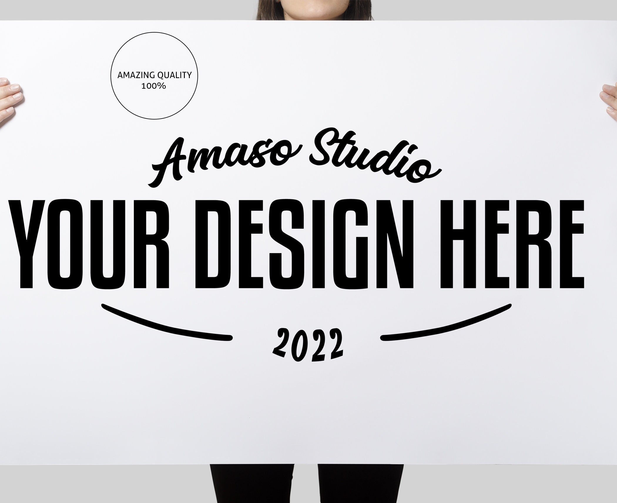 Poster Mockup Bundle, Female Model Holding Poster Mockup, Photoshop ...