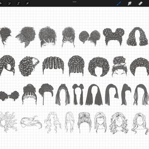 Woman Hair Base for Procreate, Photoshop Brush and Clip Studio Paint ...