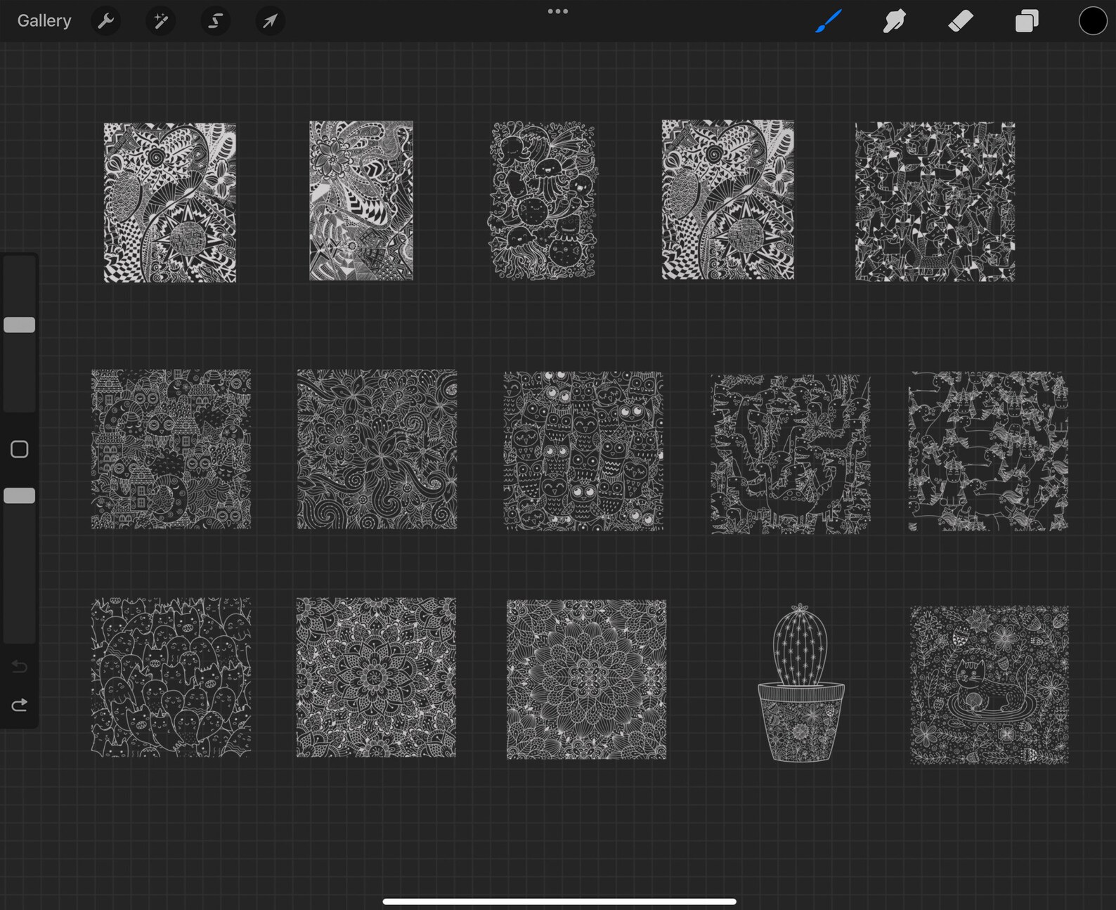 Art Doodle Coloring Page for Procreate, Photoshop and Clip Studio Paint ...