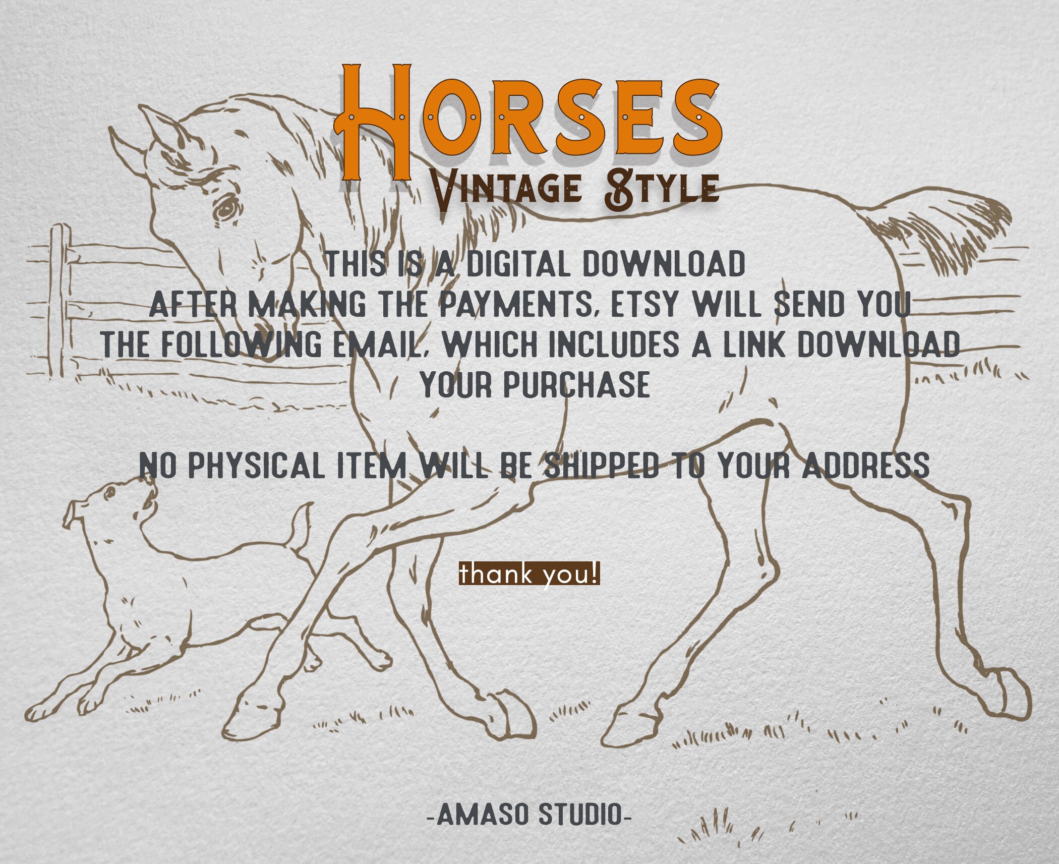 Horse Vintage Style Procreate Stamp, Horse Illustration for Procreate ...
