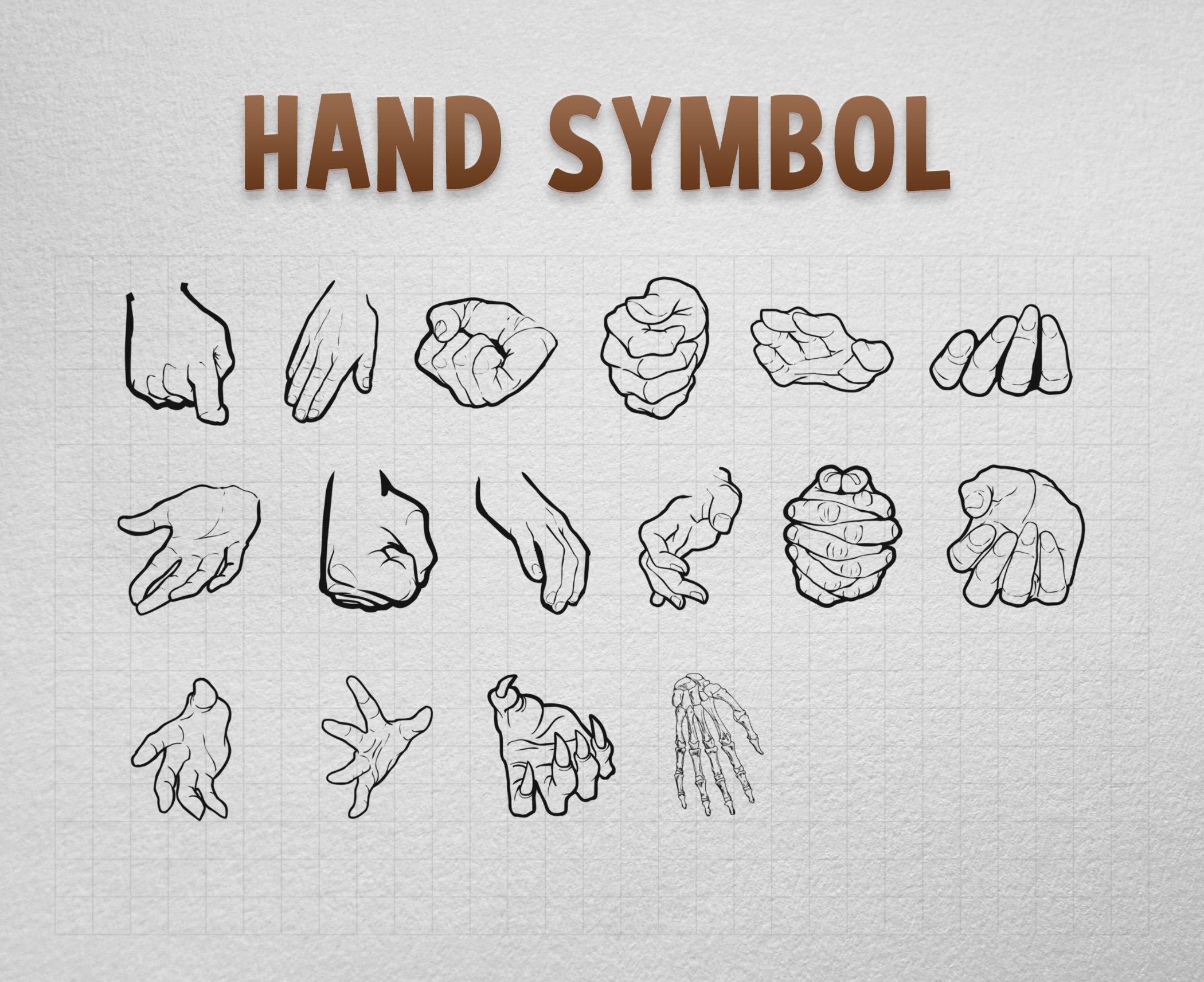Hand Symbol Procreate Stamp Hand Illustration Fo Procreate - Etsy Australia