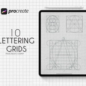 Lettering Grids Procreate, Procreate Grid Brushes, Grid Template, Lettering Guide, Brush ...