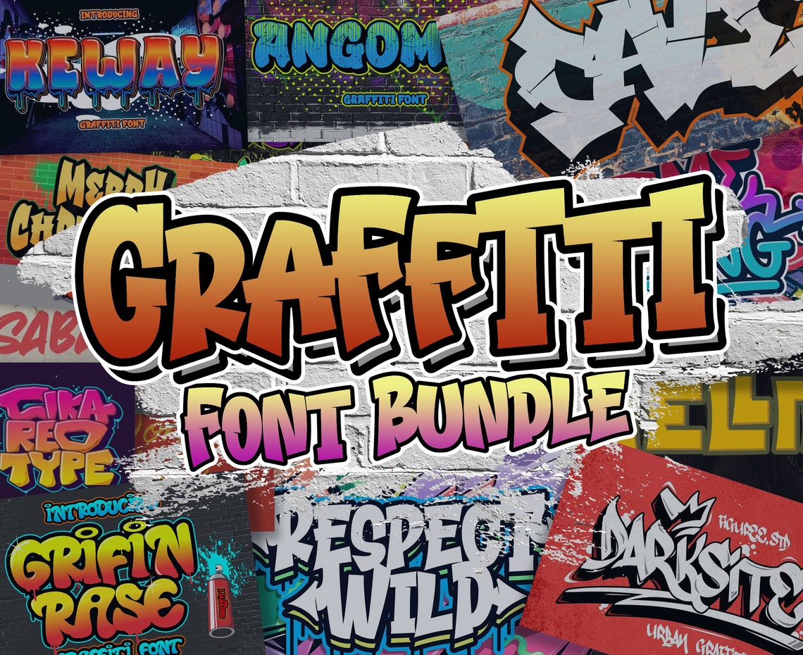 Graffiti Fonts Bundle, Over 130 Fonts - Etsy