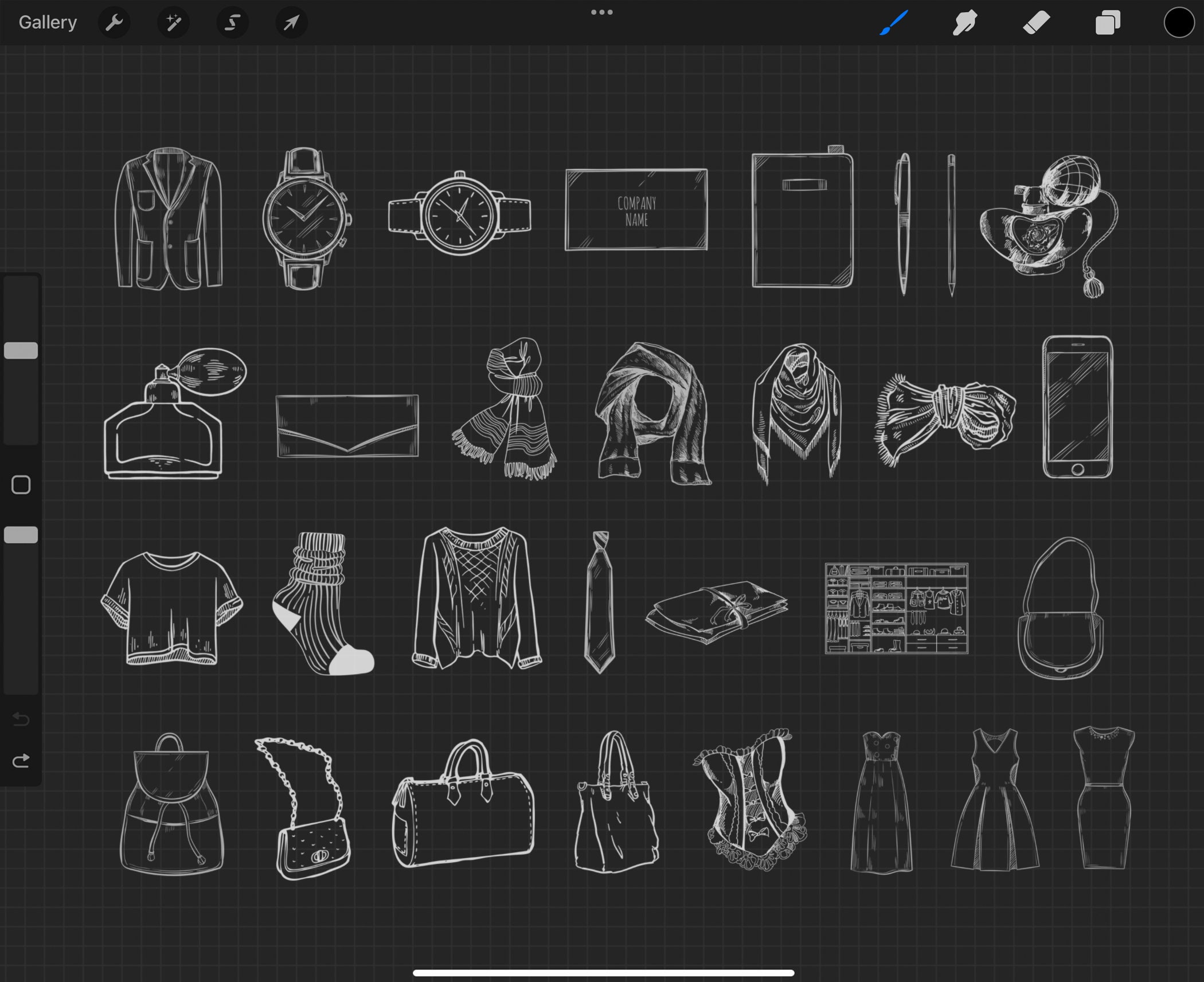 Clothing Illustration Hand Drawing Stamp for Procreate - Etsy