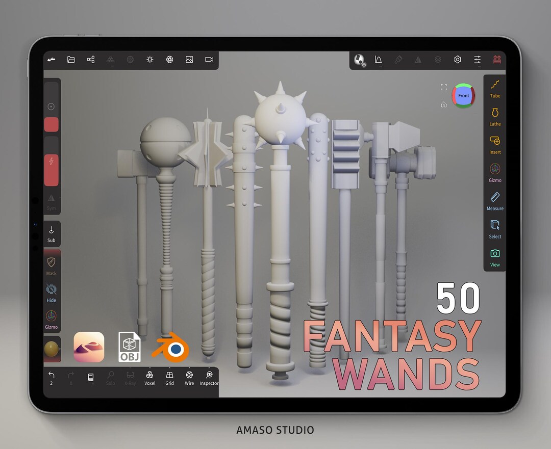 Fantasy Wands OBJ Pack – 50 Magical Wand Models for Nomad Sculpt ...