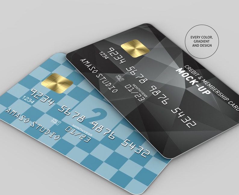 Credit Card Mockup, Bank Card Mockup, Personalised Bank Card Mockup ...