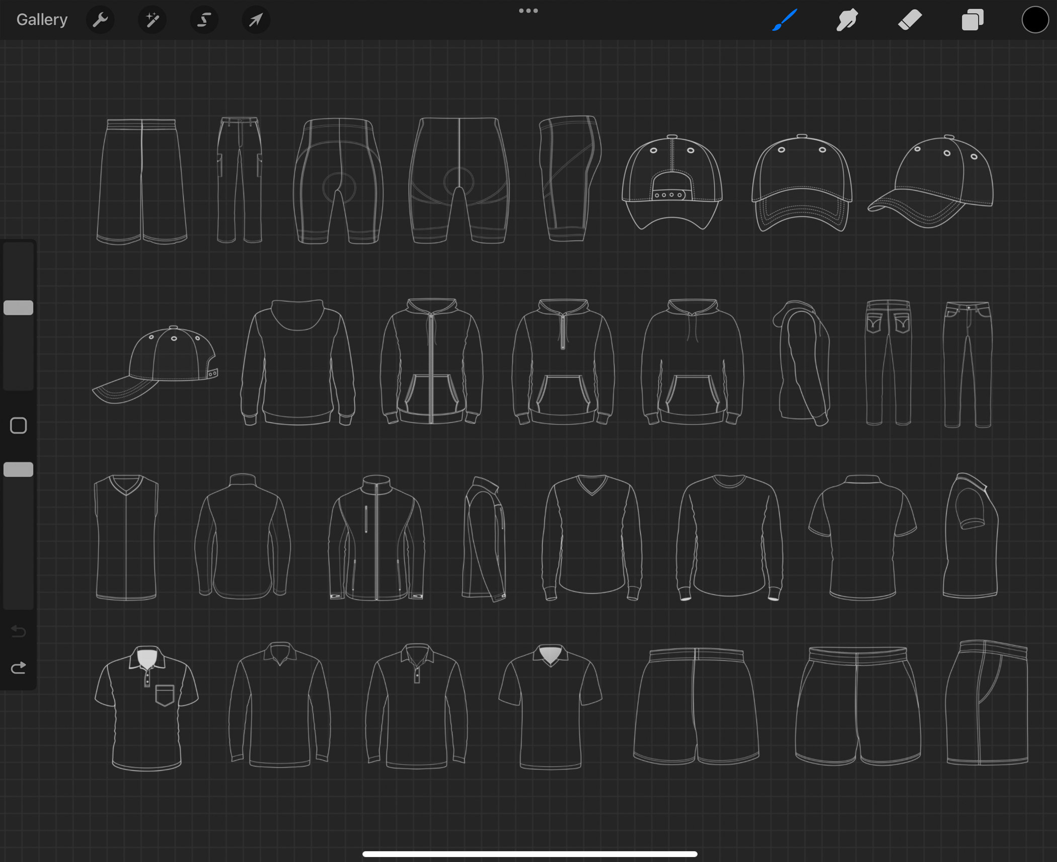 Clothing Models Template Stamp for Procreate, Photoshop and Clip Studio ...