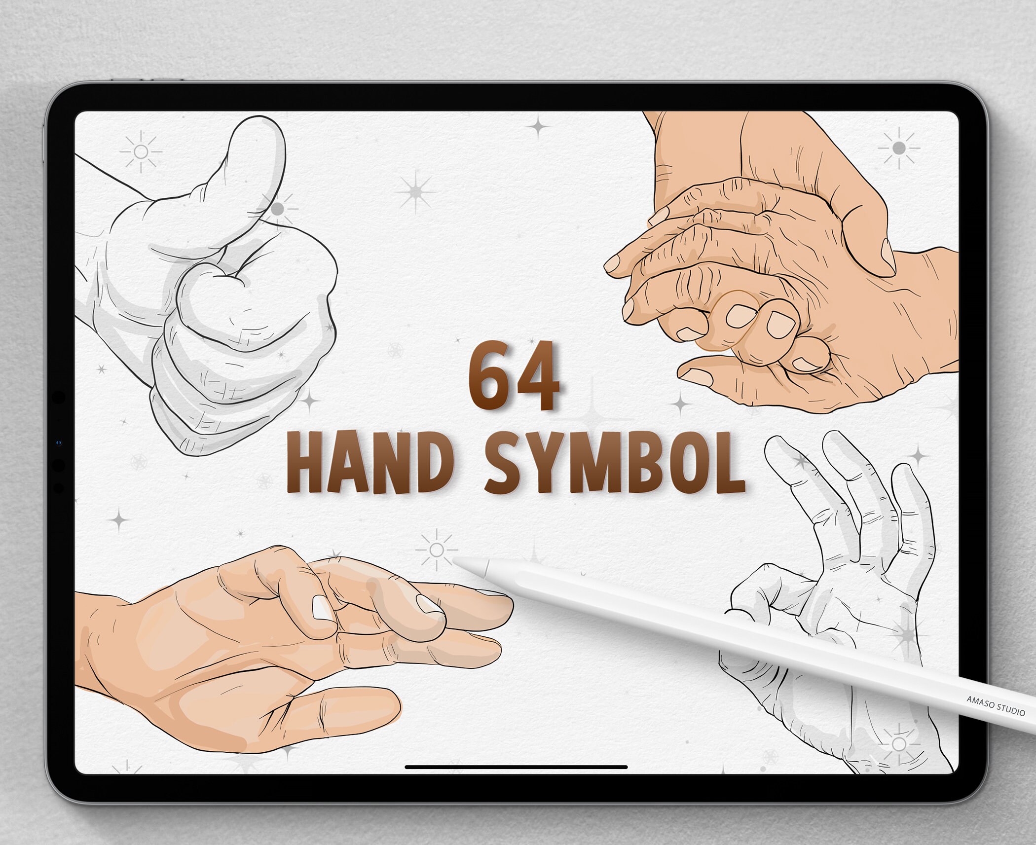 Hand Symbol Procreate Stamp, Hand Illustration Fo Procreate - Etsy ...