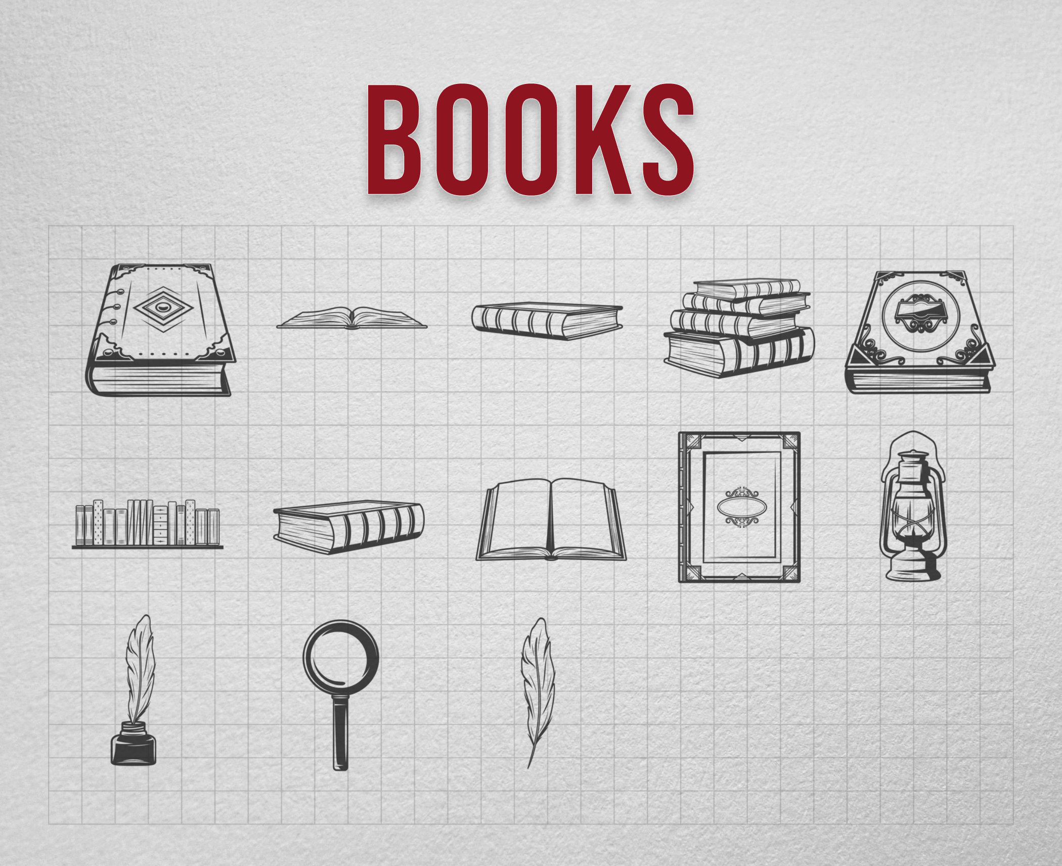 Books Procreate Stamp Book Vector Illustration for Procreate - Etsy