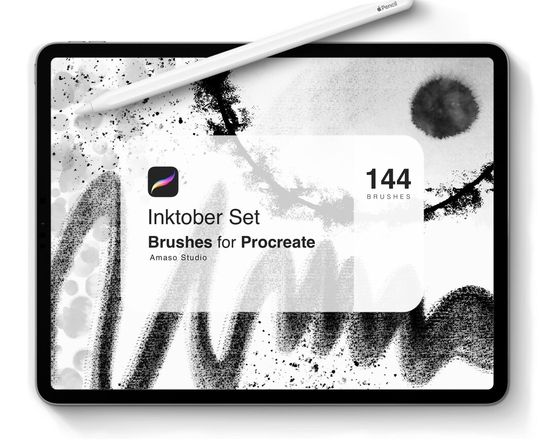 Inktober Set Brushes for Procreate, Digital Ink Brush Set, Inktober ...