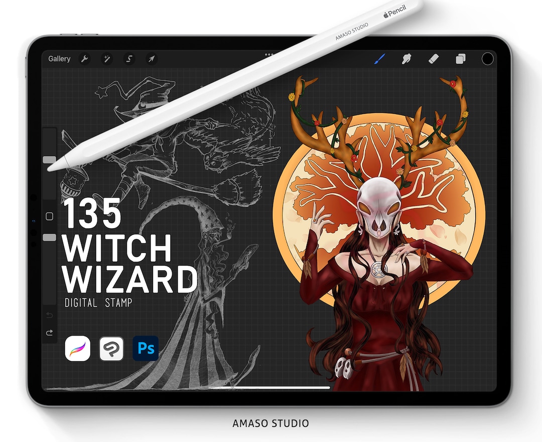 Witch and Wizard for Procreate, Photoshop Brush and Clip Studio Paint ...