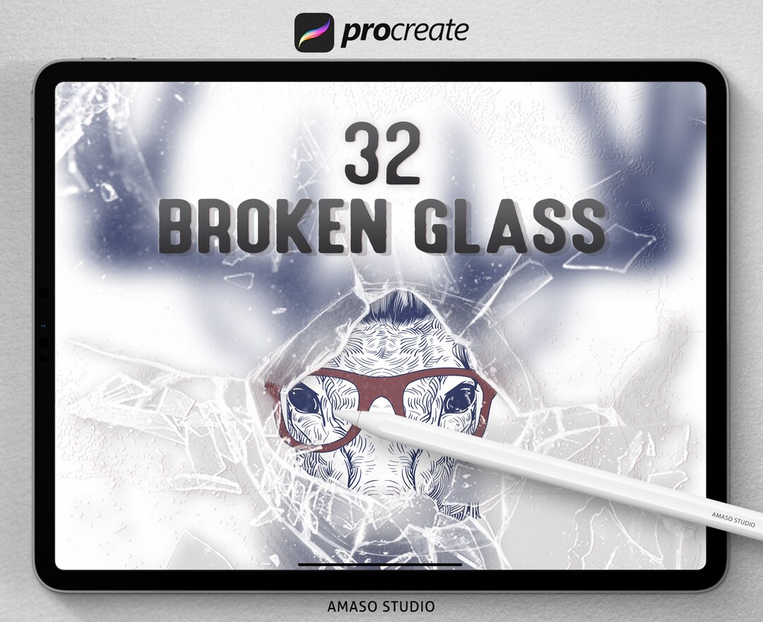 Broken Glass Procreate Stamp, Shattered Glass Illustration for Procreate - Etsy