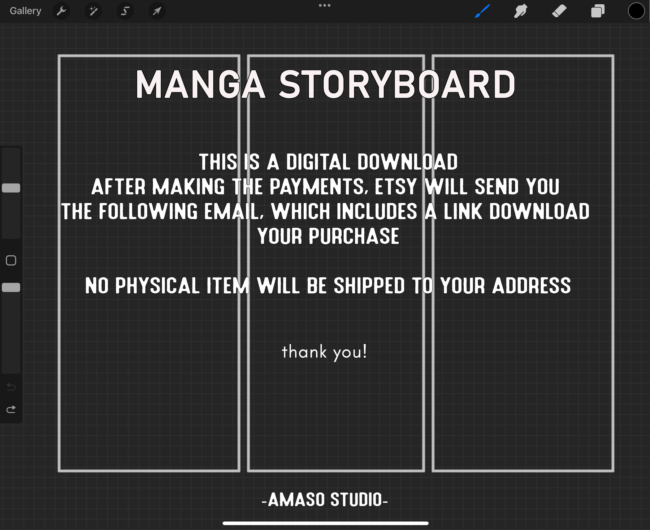 Comic Storyboard Manga Layout Blank Template for Procreate, Photoshop ...