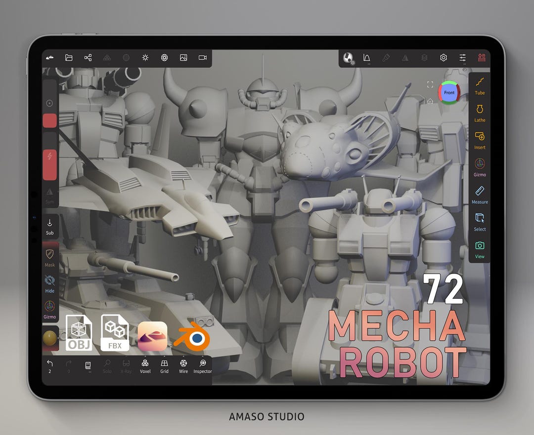 Mecha Robot 3D Kitbash Pack – 72 OBJ Files | Sci-fi Suits, Military ...