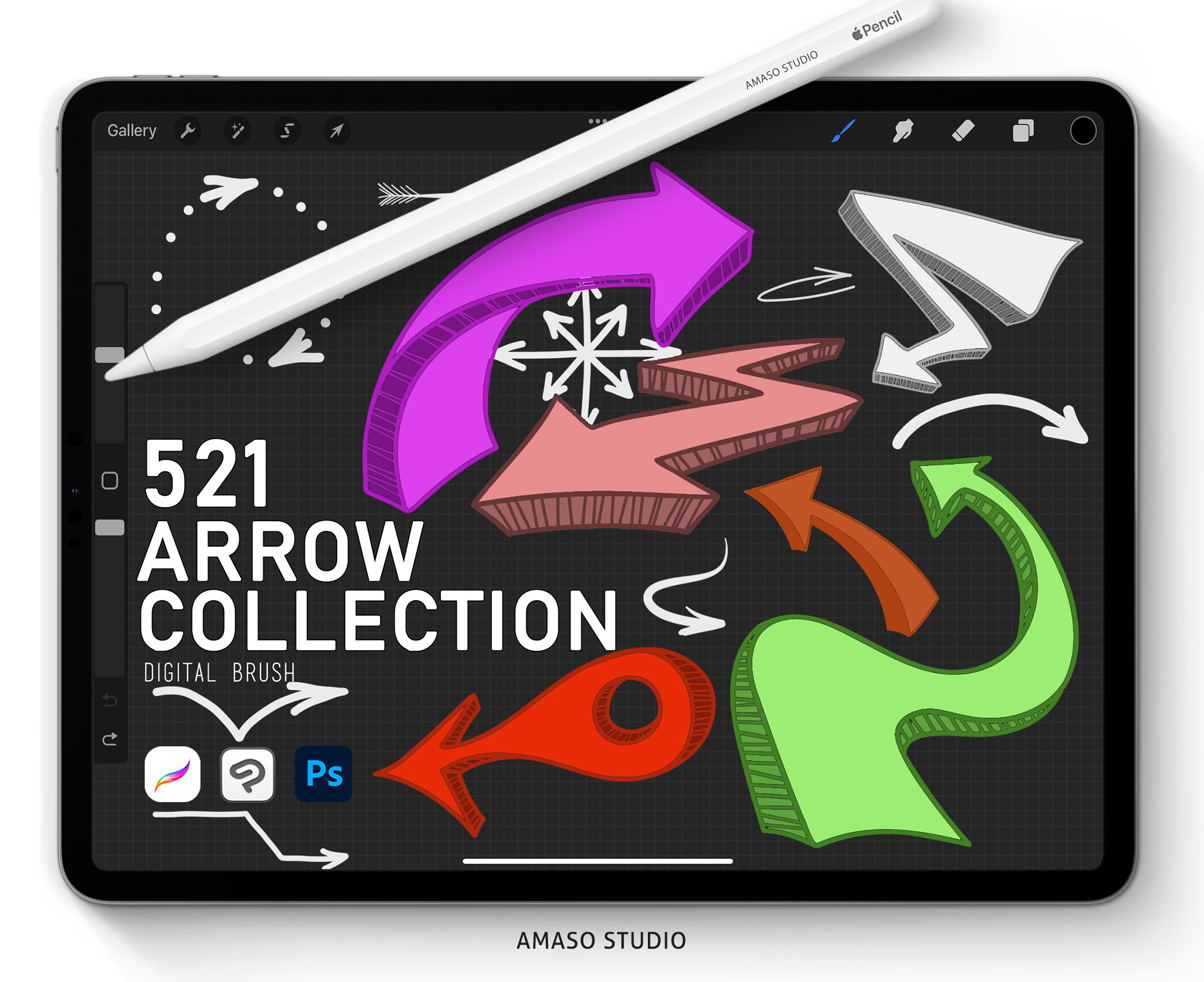 Arrow for Procreate, Photoshop Brush and Clip Studio Paint Brush - Etsy
