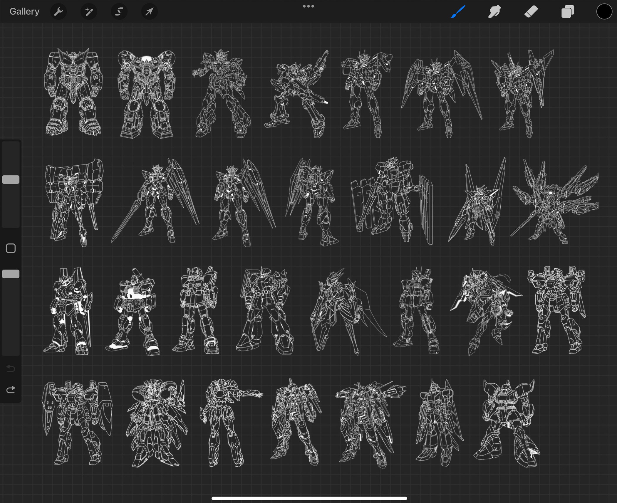 Mecha Robot Gundam for Procreate, Photoshop Brush and Clip Studio Paint ...
