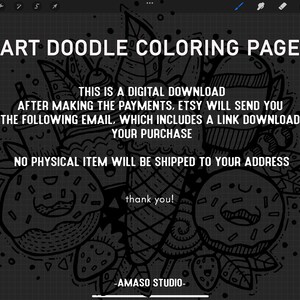 Art Doodle Coloring Page for Procreate, Photoshop and Clip Studio Paint ...