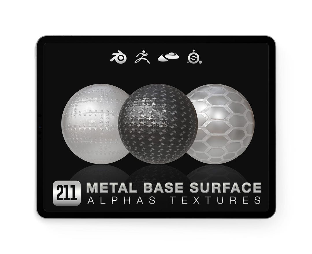Metal Surface Alphas for Nomad Sculpt Blender Zbrush | Hard Surface ...