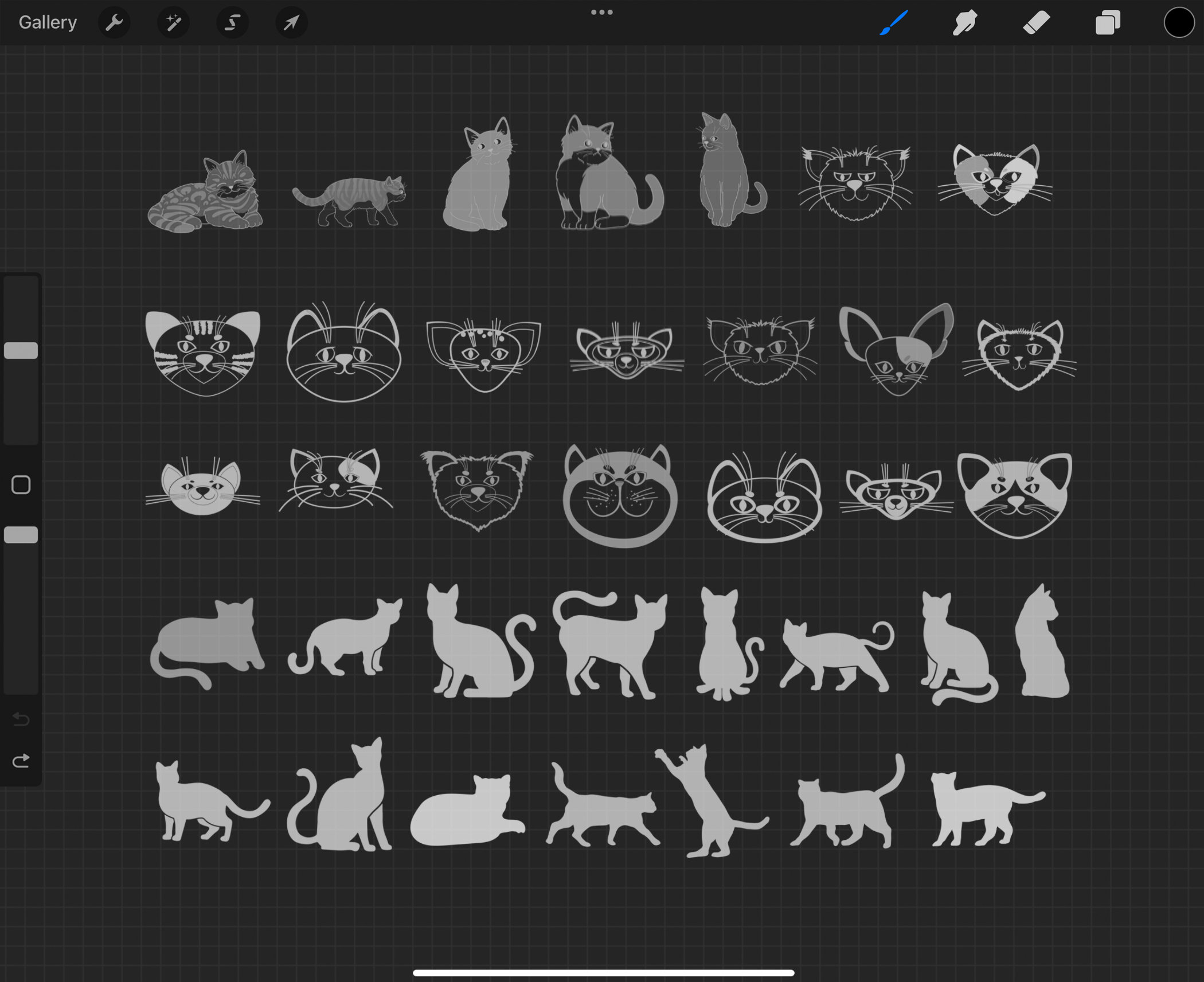 Random Cute Cat Set for Procreate, Photoshop and Clip Studio Paint - Etsy
