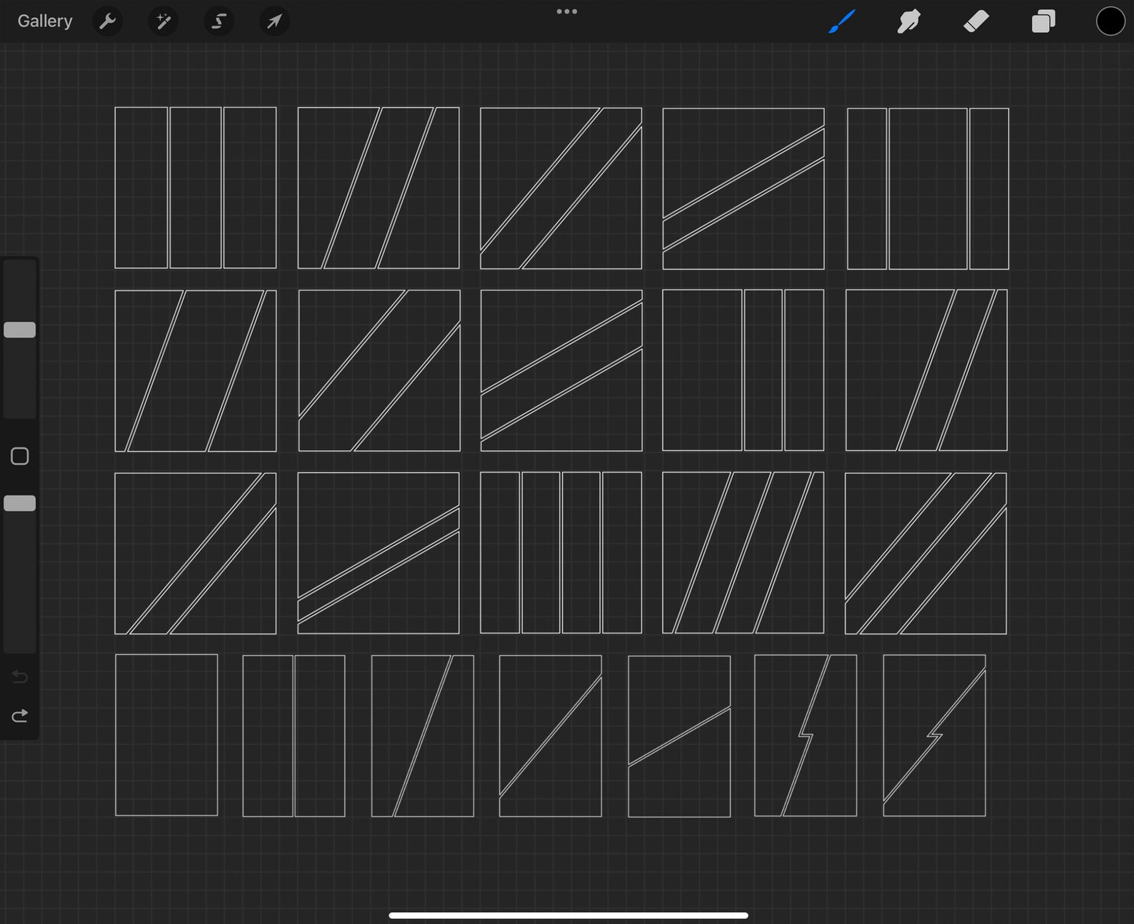 Manga Storyboard Template, Procreate and Photoshop Brush (digital ...
