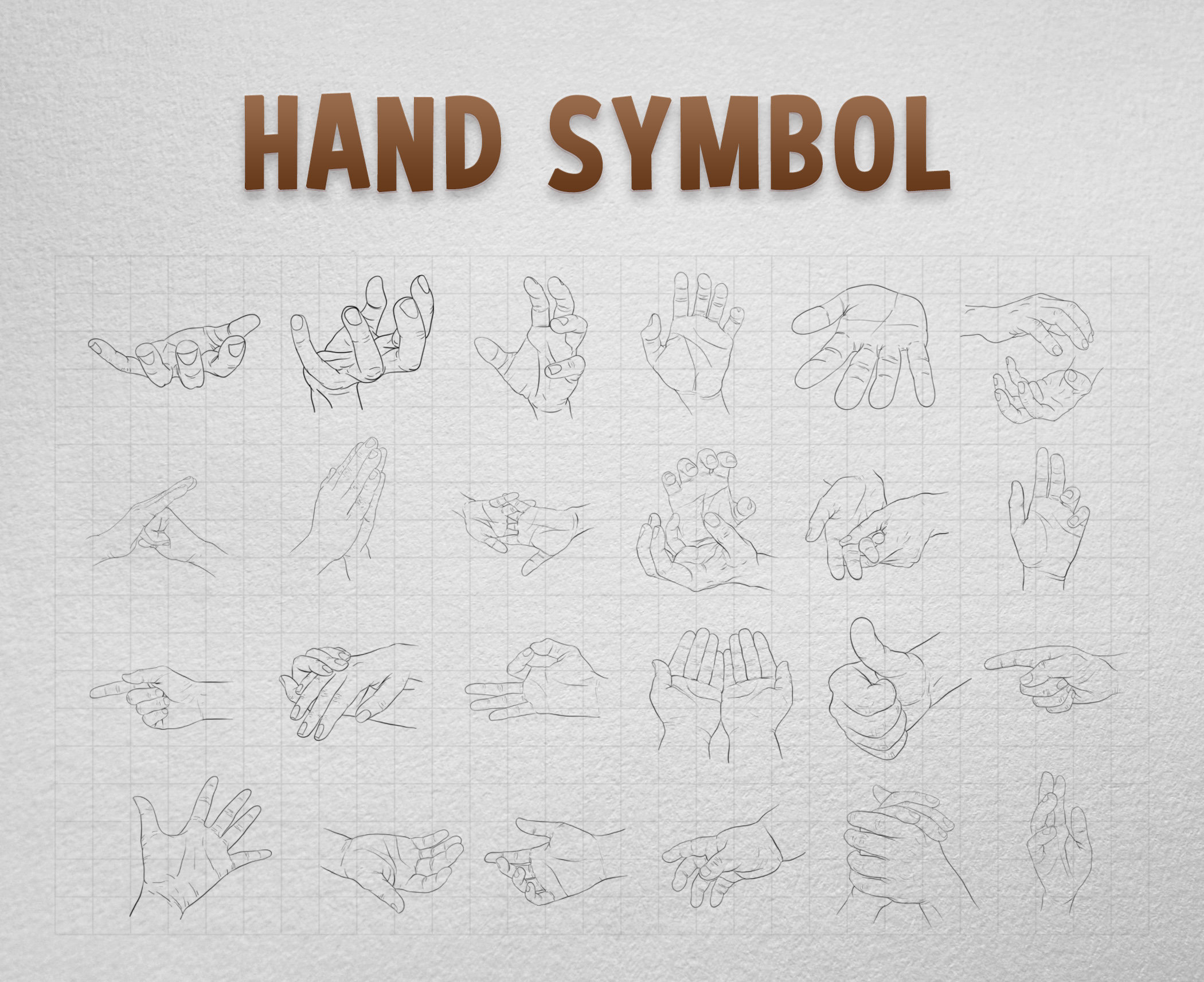 Hand Symbol Procreate Stamp, Hand Illustration Fo Procreate - Etsy