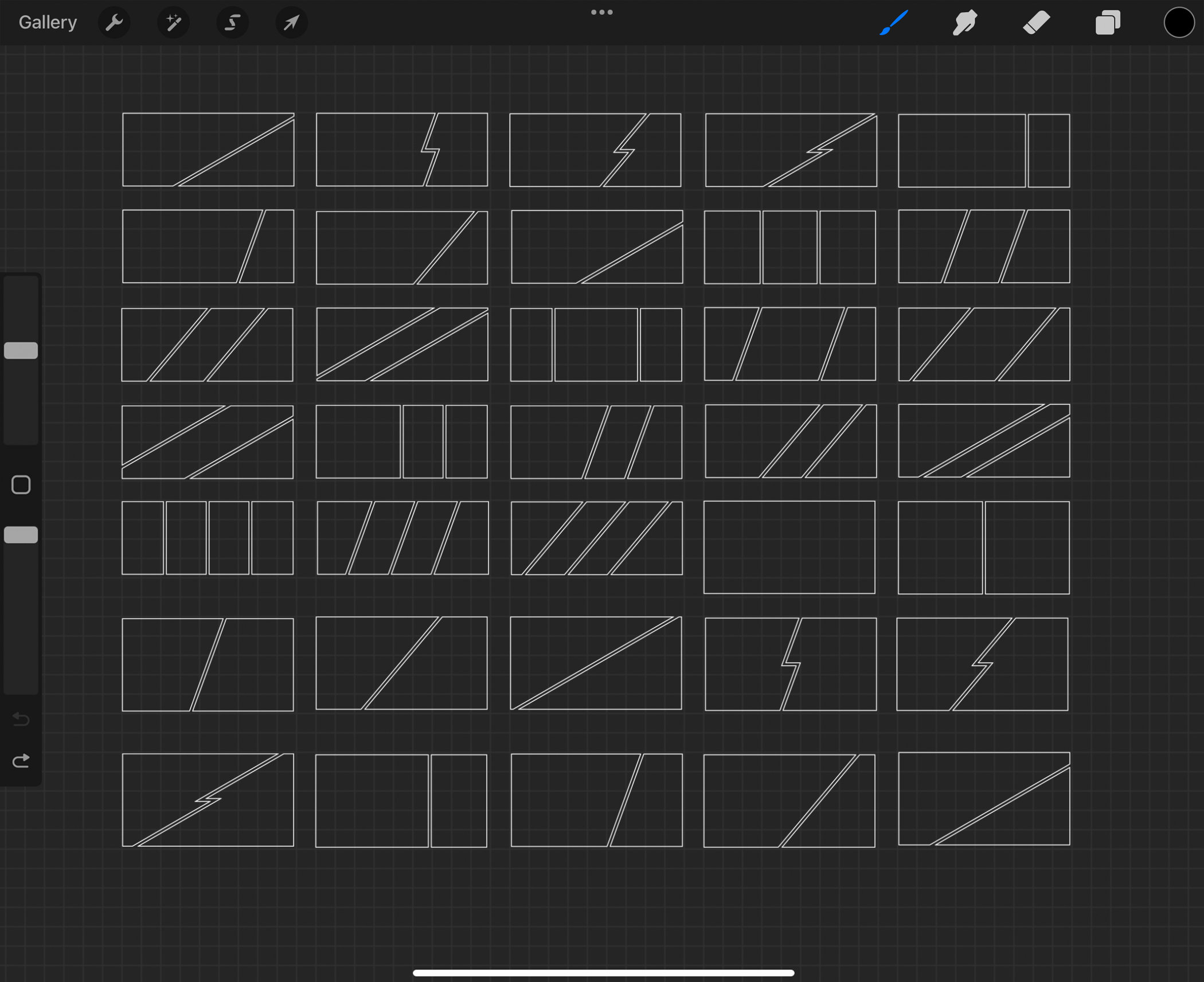 Manga Storyboard Template, Procreate and Photoshop Brush (digital ...
