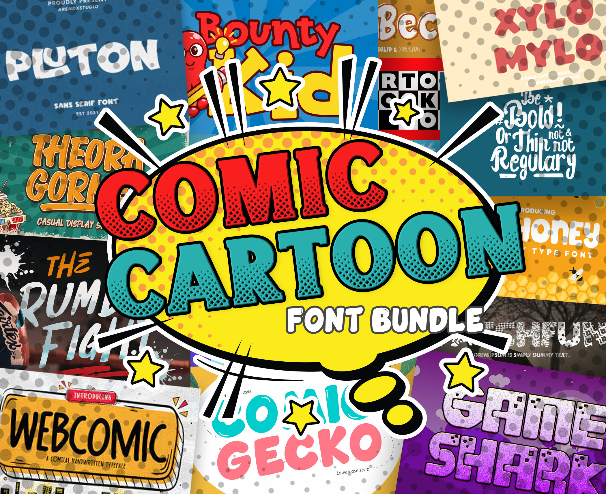 Comic and Cartoon Fonts Bundle, Over 120+ Fonts - Etsy