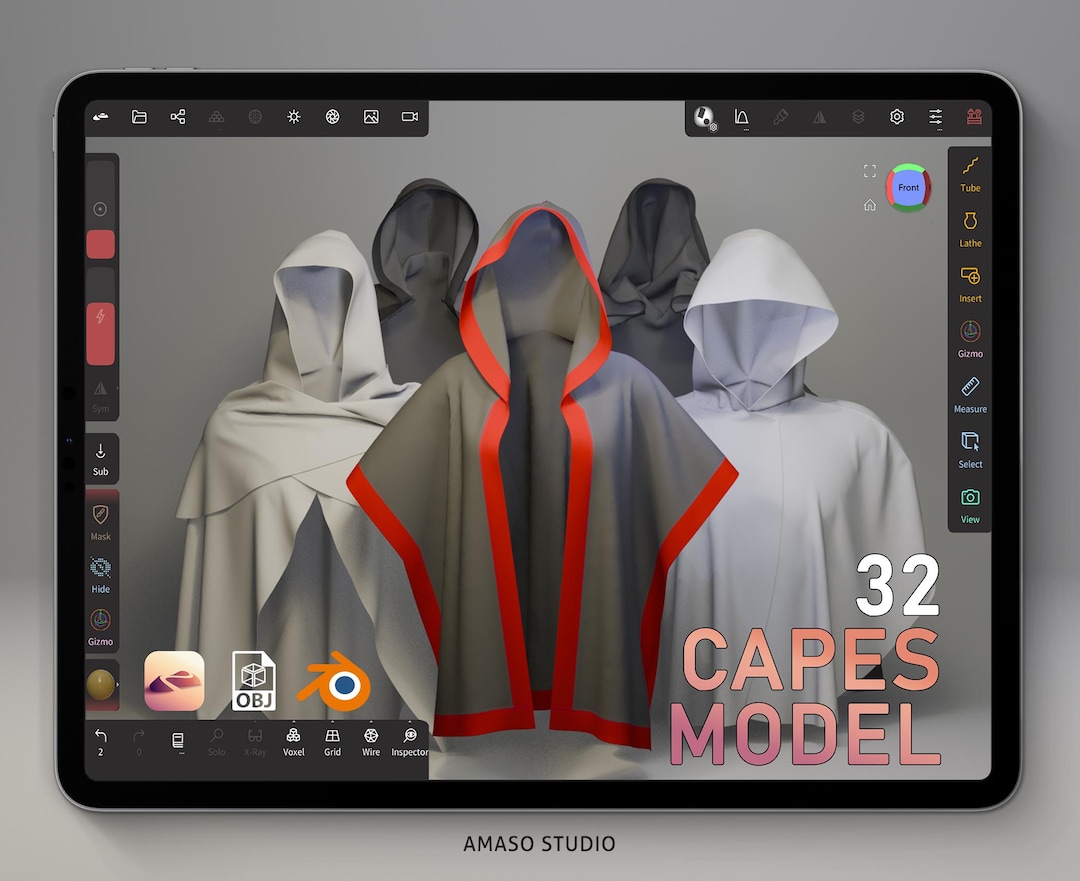 Capes Model OBJ Pack – 32 Dynamic Cape Models for Nomad Sculpt, Blender ...