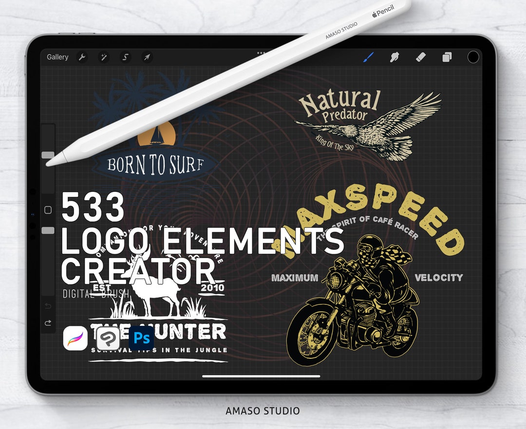 Logo Elements Creator for Procreate, Photoshop and Clip Studio Paint - Etsy