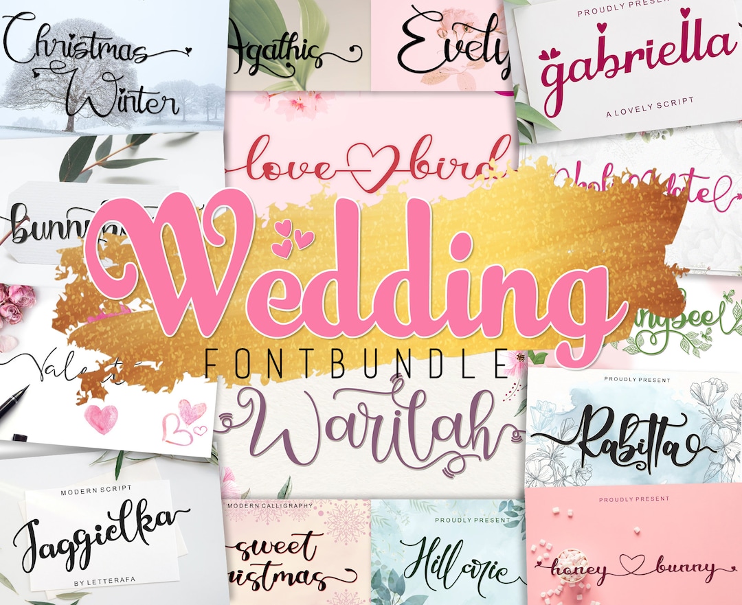 Wedding Fonts Bundle, Over 120+ Fonts - Etsy