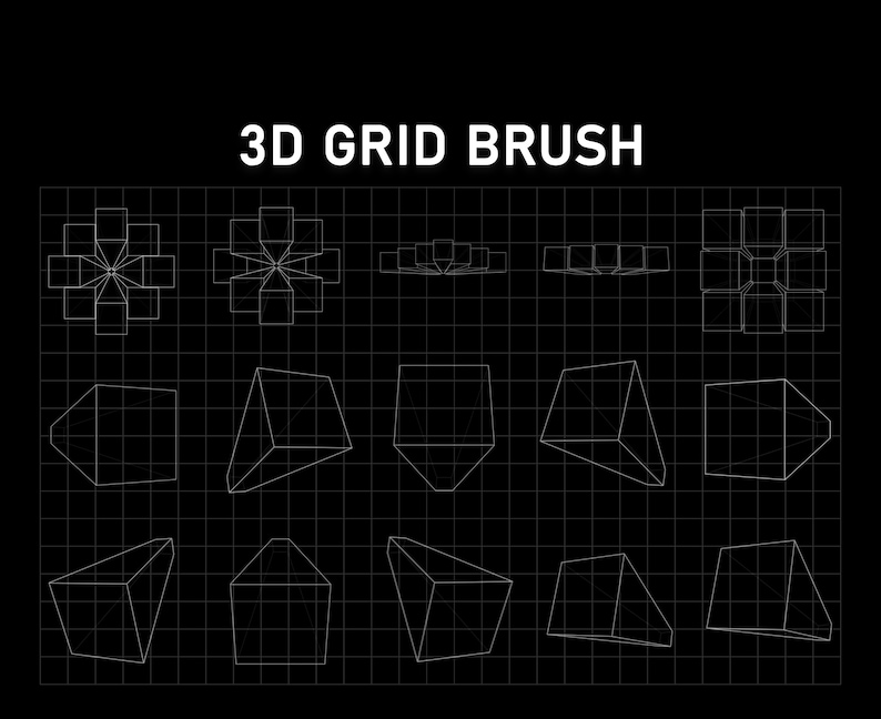 3d Lettering Grid Procreate Stamp Guide Grids For Procreate Etsy