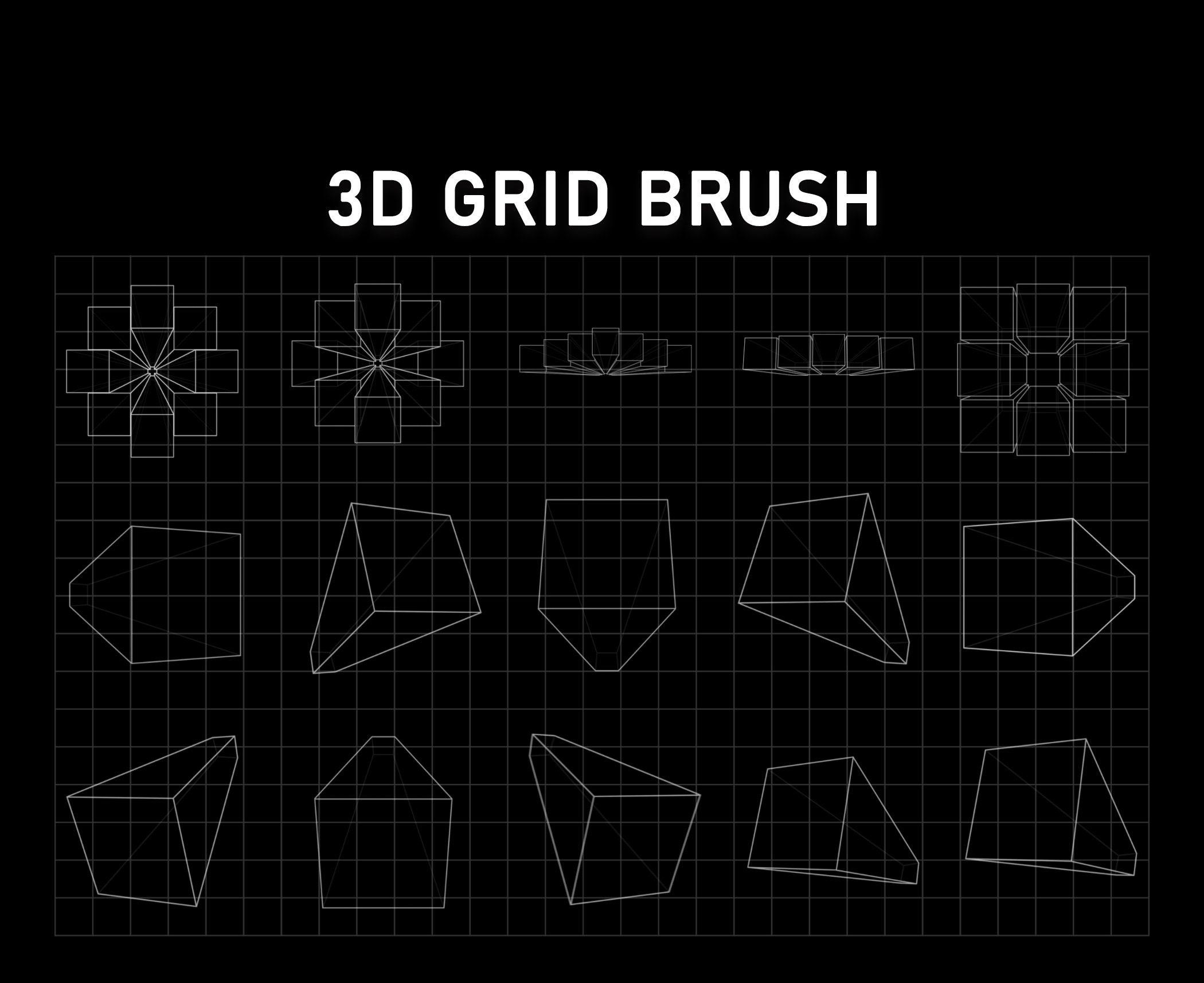 3D Lettering Grid Procreate Stamp, Guide Grids for Procreate - Etsy