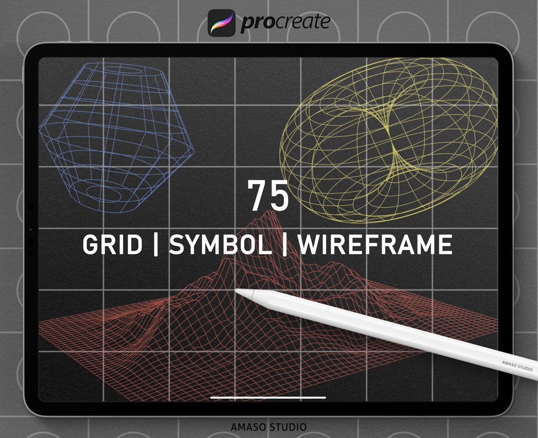 Grid & Wireframe Procreate Stamp, Grid Illustration for Procreate - Etsy