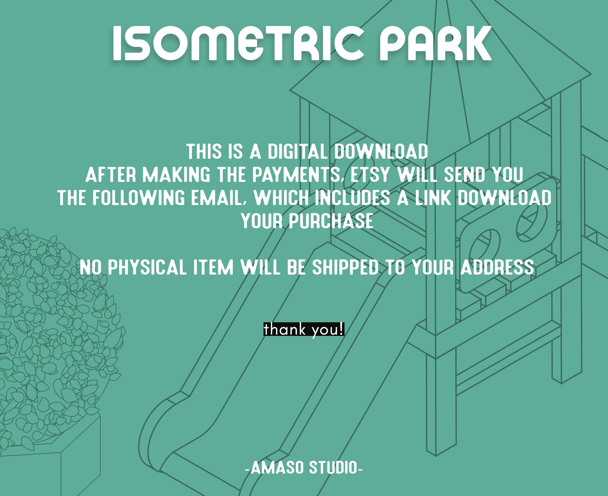 Park Isometric Procreate Stamp Isometric Vector Illustration - Etsy